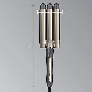 INFINITIPRO by CONAIR 3 Barrel Curling Iron, Hair Waver, Create Beachy Waves, Long-Lasting Waves for use on Medium to Long Hair