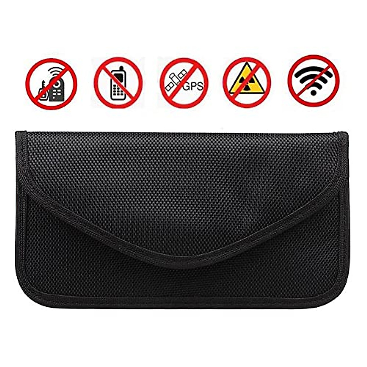 RFID Signal Blocking Bag,Anti-Tracking Anti-Spying Anti Radiation Key Pouch Signal Blocker Jammer Signal Shielding Wallet Case Faraday Bag Car Key FOB for Cell Phone Privacy Protection (Black)