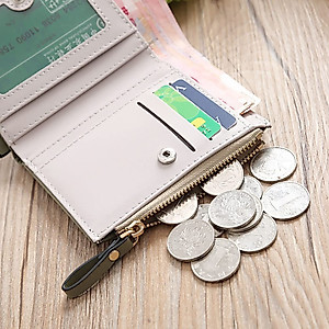 YaJaMa Cute Cat Fox Rabbit Embroidery Women Wallet Small Bifold PU Leather Credit Card Case Holder Zipper Coin Purse for Girls (Black)