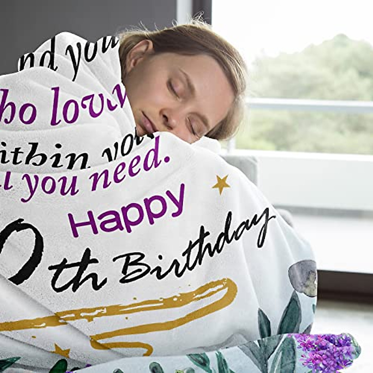 Mubpean 70th Birthday Gifts for Women - 70th Birthday Gifts Blanket - Best Gifts for 70 Year Old Woman - 70 Year Old Birthday Gifts for Woman - 70th Birthday Gift Ideas,Birthday Decor Blankets 60"x50"