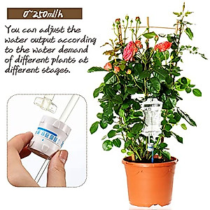 4 Pcs Plant Self Automatic Plant Watering System 350ml Plant Irrigation Drip Bag with Metal Support Rod Self Watering Devices Small Funnel for Indoor Outdoor Home Garden Potted Plants Flowers Watering