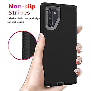 Guirble for Samsung Galaxy Note 10 Plus Case,Shockproof Dropproof Galaxy Note 10 Plus Case,Heavy Duty Protective for Samsung Note 10 Plus Case 6.8 Inch(Black/Gray)