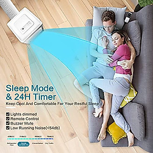 Kismile Portable Air Conditioners 8,000 BTU,Cooling, Dehumidifier & Fan 3-in-1,Air Conditioner Portable with Remote Control, Quiet AC Unit for Room/Office