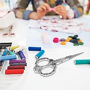 Hisuper 2 Pairs Crafting Scissors 4.5 Inch Sewing Scissors Small Sharp Craft Scissors with Leather Scissors Cover Embroidery Scissor Shears for Fabric Needlework Crochet Threading Tool