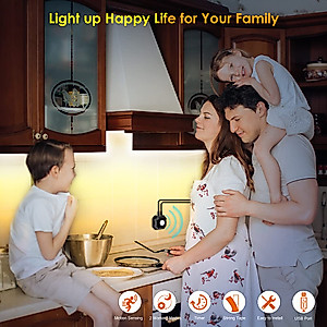 Motion Sensor LED Light Strip, 9.8ft LED Strip Lights with Constant Lighting and Motion Sensing 2 Lighting Modes for Under Cabinets, Closets, Safe Stairs - 3000K Warm White