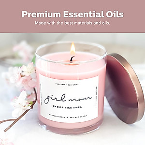 ThreeKin Scented Candles for Girl Mom, Natural Soy Wax Candles for Home, Relaxing Aromatherapy for Moms, Lavender Essential Oils with a Hint of Sass, Long Lasting Candle Burns for 75 Hours