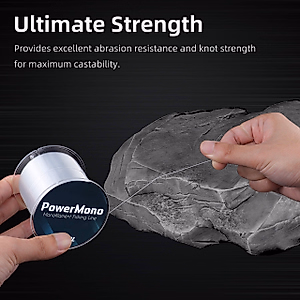 RUNCL PowerMono Fishing Line, Monofilament Fishing Line - Ultimate Strength, Shock Absorber, Suspend in Water, Knot Friendly - Mono Fishing Line (Clear, 6LB(2.7kgs), 300yds)