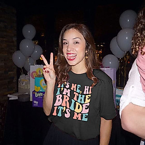 Bride Shirt It's Me Hi I'm The Bride It's Me Shirt Engaged Shirt Bride Bachelorette Gifts Casual Short Sleeve Tops Grey