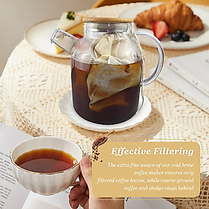 Reusable Cold Coffee Brew Filter Bag Compatible with Toddy Cold Brew System,Coffee Filter Bag Fit for Mason Jars,Pitchers,Carafes,Jugs,2-Pack Cotton Cold Brew Coffee Pouch with Drawstring 12" x 11"