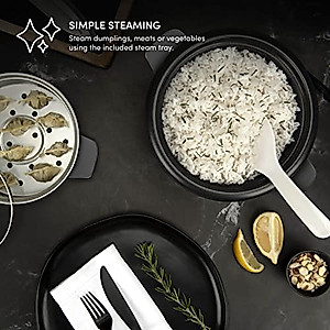 Aroma Housewares ARC-363-1NGB 3 Uncooked/6 Cups Cooked Rice Cooker, Steamer, Multicooker, 2-6 cups, Black