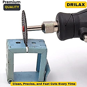 Fiberglass Reinforced Cut-Off Wheels 50 Pieces 1 1/4 inch Diameter Abrasive Cutting Tool Disc with (4) 402 Mandrels Included Rotary Discs Compatible with Dremel 426 426b