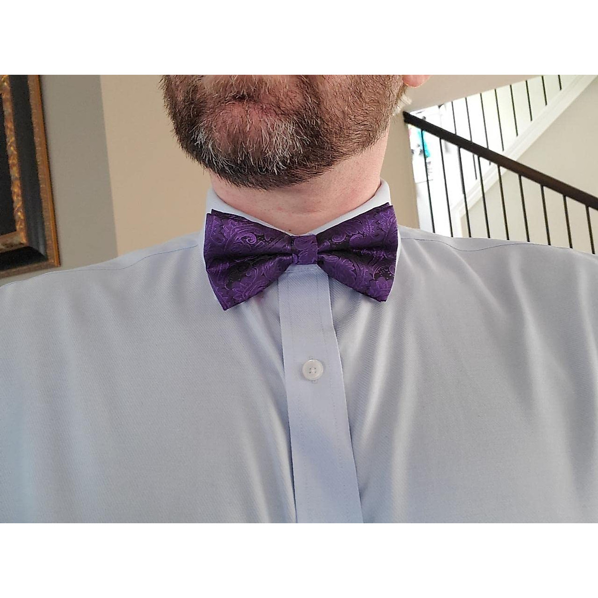 Alizeal Mens Retro Paisley Pre-tied Bow Tie, Pocket Square and Cufflinks, Black+ Hot Pink