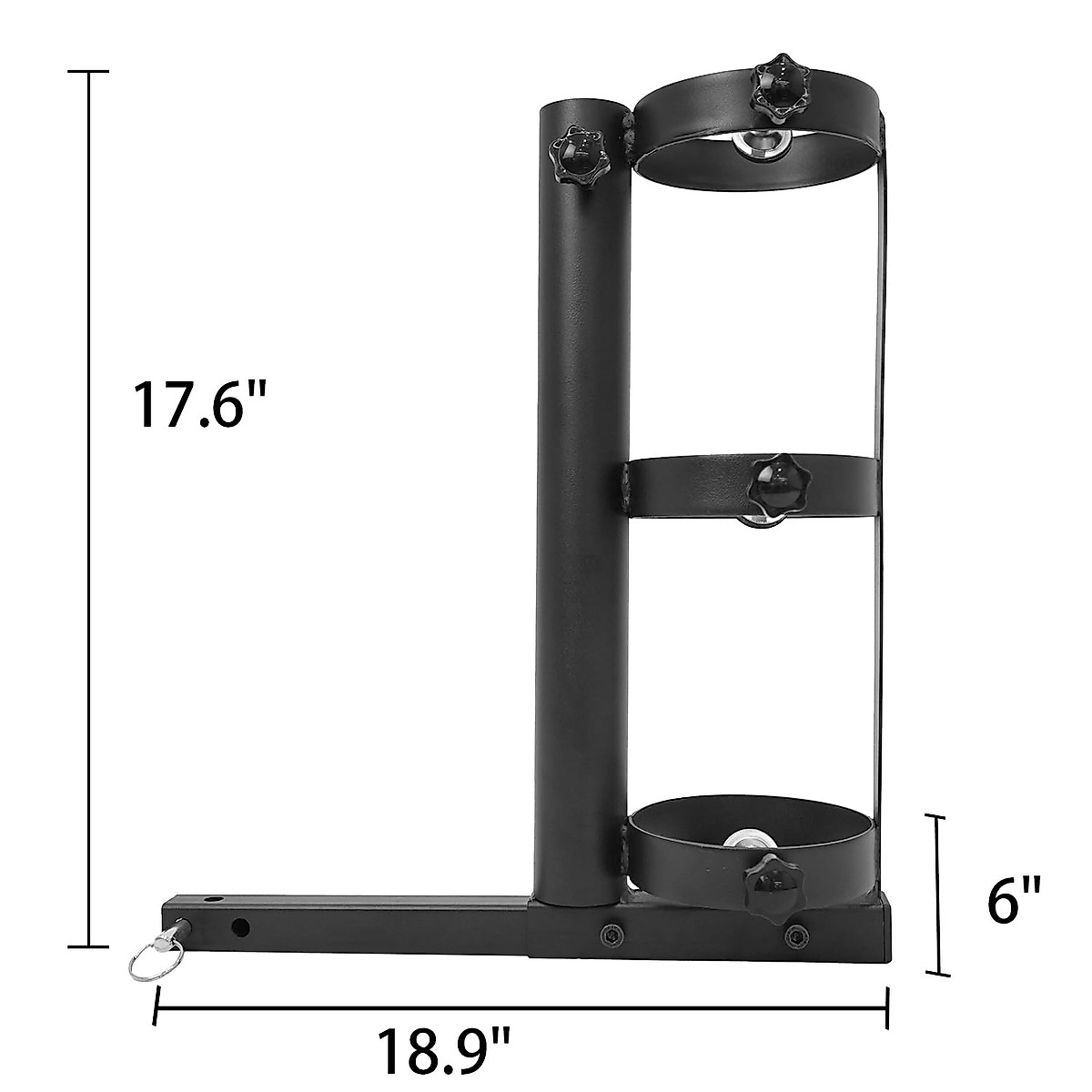 MOOFI Oxygen Tank Holder Cane Holder 2-in-1, Mobility Scooters & Power Chairs Accessories Suitable for Scooters & Power Chairs Equipped with 1" X 1" Hitch Receiver, 18.9" x 6" x 17.6"