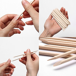 100Pcs Orange Wood Sticks for Nails, HOOMBOOM Double Sided Cuticle Pusher Remover Nail Art Manicure Pedicure Tool for Manicure Pedicure