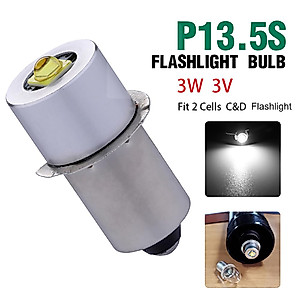 TRLIFE Maglite LED Bulbs DC 3V, Maglite Replacement Bulbs for Only 2 Cells C&D Maglite Flashlights, 3W LED Flashlight Bulb Replacement Part Maglite Bulb(1 Pack)