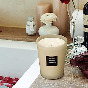 HomeLights Scented Candles, Candles for Home Scented, Large Jar Aromatherapy Candles, Natural Soy Wax, 130 Hours Long Burning Candles Gift, Whipped Vanilla Cake