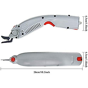 MXBAOHENG Wbt-1 Electric Fabric Scissors Cordless Fabric Shears Rechargeable Cloth Cutter for Carpet/Leather/Rubber/Paperboard (1 Battery & A Blade)