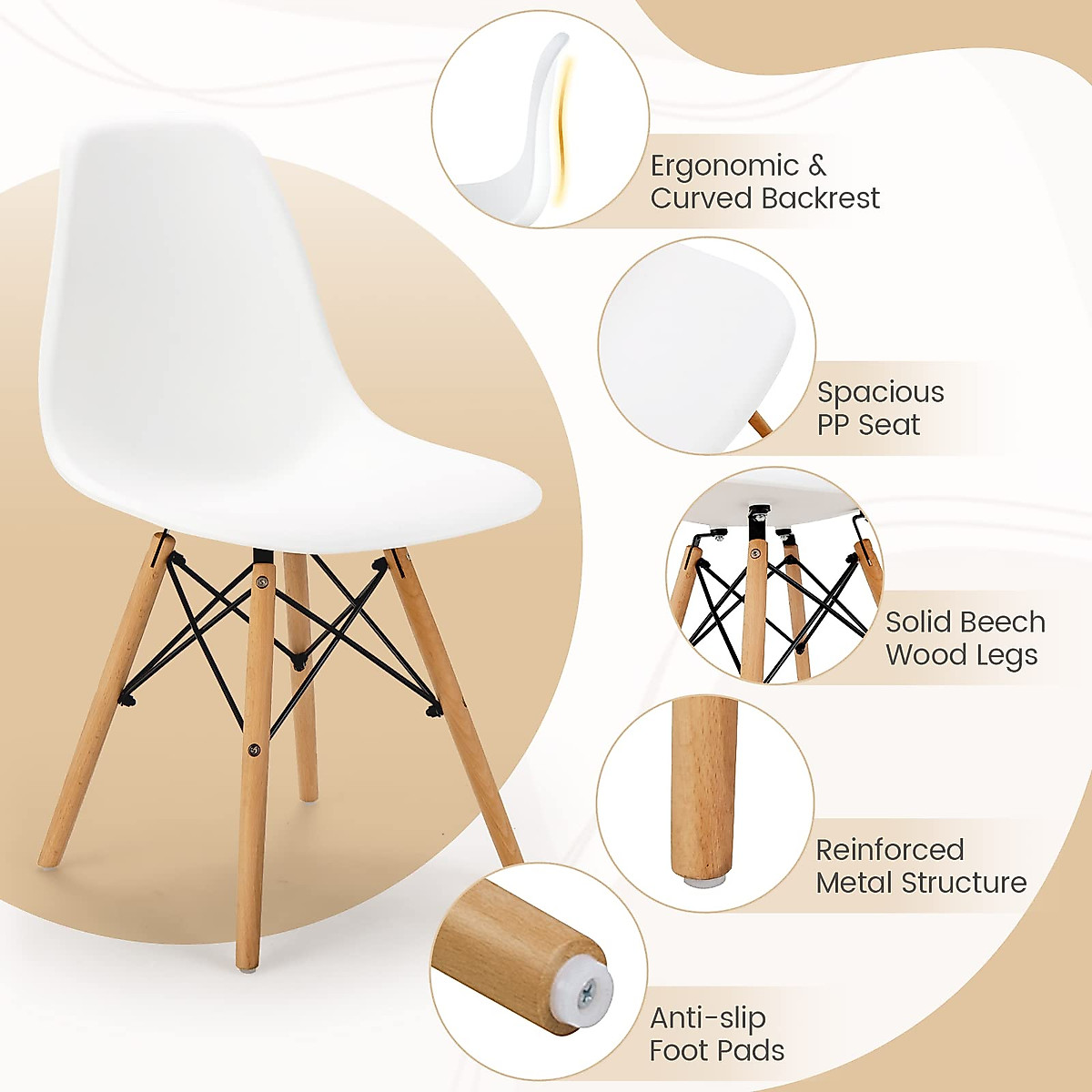 Tangkula Dining Table Set for 4, Modern Kitchen Table and Chairs Set of 4, Glass Dining Room Table Set for Small Living Room, Kitchen