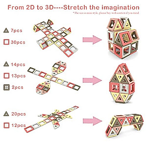 AOMIKS Magnetic Blocks Tiles 162PCS for Kids Ages 3+ Years Old Creativity & Educational 3D Mini Magnetic Building Toys for Girls and Boys Birthday STEM Magnetic Building Tiles Set