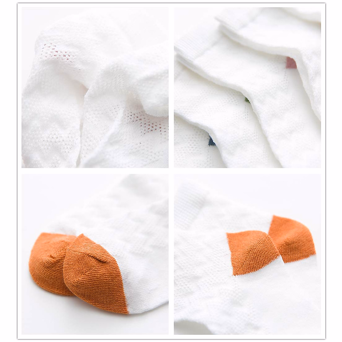 BEHELE Unisex Baby Socks Girl Boy Summer Toddler Infant Ankle Pointelle Eyelet Soft Cotton Thin Mesh Socks 5 Pairs 0-12T (M(3-5T))