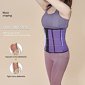 Viluxugaa Waist Trainer For women, Corset Shapewear, Waste Trainers, Waist Trainer Belt, Waist Cincher, waist trainer Corset Purple