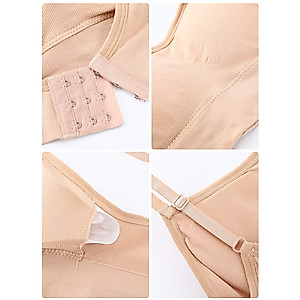 4 Pieces Neck Bralettes Wireless Cami Bra Tank Top Bra Sports Bra for Women Girls (Black, Green, Dark Grey, Pink,Small)