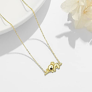 Starsinsky 18K Gold Koala Necklace - Cute Animal Koala Bear Jewelry Gifts for Women Girls Animal Lovers Stocking Stuffers-16+2Inch