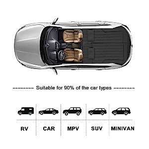 Byomostor 3 in 1 SUV Air Matterss | Car Mattress with Electric Air Pump-2 Support Fillers & 2 Pillows Fits SUV|MPV|Minivan for Road Trip Camping Black