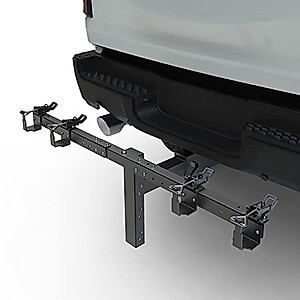 ELITEWILL 2” Double Can Garbage Towing Trailer Hitch,Trash Can Transporter Hauler Fit for Truck/Golf Cart/ATV/UTV/Trailer with 2in Hitch Receiver