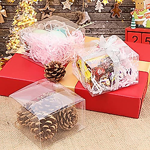 VGOODALL 35PCS 4x4x2.5 Inches Clear Favor Boxes,Transparent Cube Boxes PET Boxes for Wedding, Party,Cookie Boxes, Mini Cake Boxes, Dessert, Pastry, Small Treat Boxes