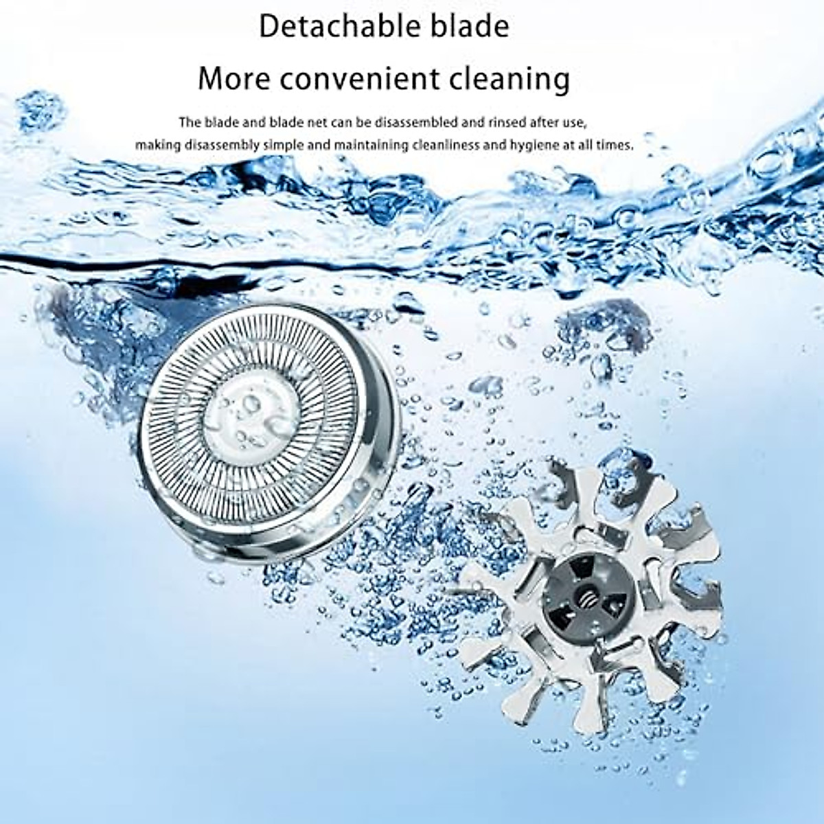 Electric Shaver for Men, Pocket Size Mini Portable Shaver Wet and Dry, USB Rechargeable Electric Shaver for Male, Charging Easy Suitable for Home, Car, Travel (Dark Blue)