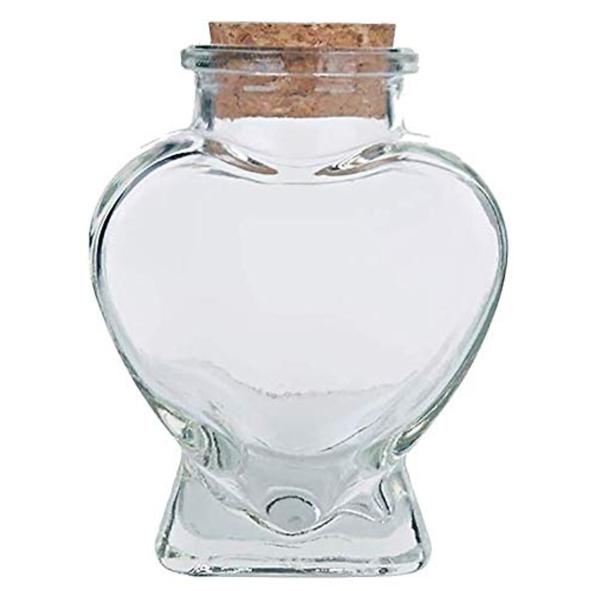 Heart Shaped Glass Jar Favor Bottle with Cork, 3-1/4-Inch