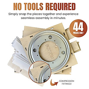 4-Sided Rotating Display Stand - Craft Shows, Trade Shows, Markets - Small & Medium-Sized Items like Stickers, Postcards, Coasters, Note Pads, Napkins - Heavy-Duty, Easy to Assemble (Natural)…