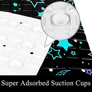 Bath Tub Shower Mat - Anti-Slip PVC Material 15.1x26.8 in, Gentle Cushioning Quick Drying Suction Cups Reliable Solution - Pattern with Moon and Stars Non-Slip Floor Mat