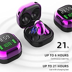 S6 Plus Wireless Earbuds Bluetooth Headphones with Wireless Charging Case IPX4 Waterproof Stereo Earphones in-Ear for SPOR (Red)