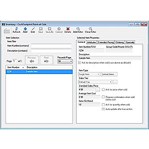 Professional POS Software and Inventory Control, No Monthly Fees, Free Support & Updates - CashFootprint Retail Point of Sale Software by LotHill Solutions - Professional Edition