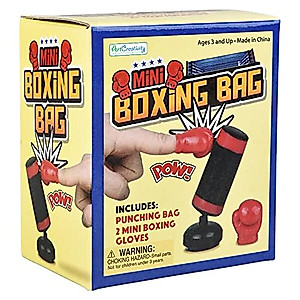 ArtCreativity Mini Boxing Bag Set for Kids, 3-Piece Set with 1 Mini Punching Bag and 2 Gloves, Cool Desk Toys for Adults, Boxing Tabletop Game for Stress Relief and Hours of Fun