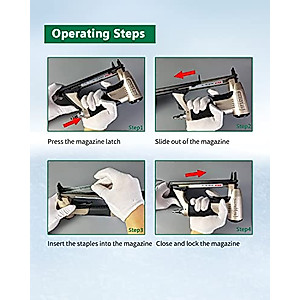 meite MT7116 Pneumatic Staple Gun - 22 Gauge 71 Series 3/8-Inch Crown 1/4-Inch to 5/8-Inch Length Air Upholstery Staple Gun Fine Wire Upholstery Stapler Gun