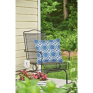 C&F Home Colonial Williamsburg Delft Garden Blue & White Geometric Premium Indoor/Outdoor Pillow Decor Decoration Accent Throw Pillow 18" x 18" Blue