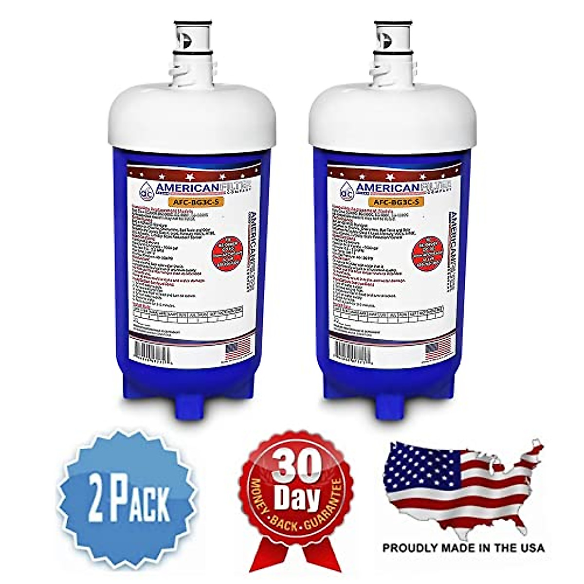 2 Pack of AFC Brand Model # AFC-BG3C-S, Compatible with Body Glove (R) BG3000 Replacement Water Filter Cartridge