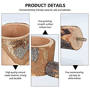 Happyyami 1 Pc Bird Food Bowl Bird cage Food Dish Birds Food Bowl Birds Feeding Dispenser Hamster Ladder Toy Bird Water Container Bird Feeding Dish Cups Pigeon Rest Vertical Wood Stand