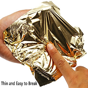 100pcs Imitation Gold Leaf for Arts, Gilding Crafting, Painting, Furniture Decoration, Imitation Gold Foil Sheets 5.5" x 5.5" (Gold-100pcs)