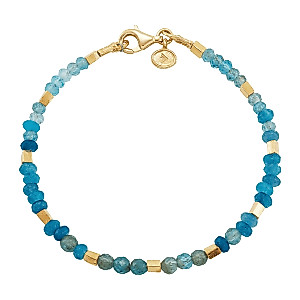 Silpada 'Blue Tide' Apatite and Jade Bracelet in 14K Yellow Gold-Plated Sterling Silver, 7.5"