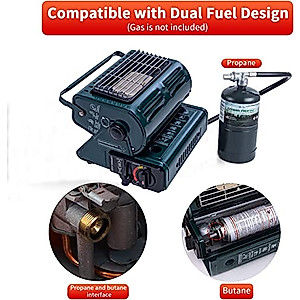 Hotaitai Outdoor Butane Heater Portable Propane Heater Adjustable Outdoor Gas Heaters with Convenient Handle for Ourdoor Camping Job Site Hunting and Tailgates CE Certified,Green…