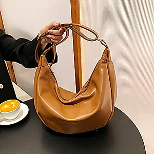 Women Hobo Bag Simple Shoulder Bag Dumpling Bag Crescent Crossbody Bag Casual Messenger Bag, for Family or Friends Gift