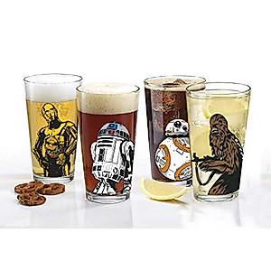 Star Wars Classic Pint Glass Set - 16 oz. Glass Capacity - Set of 4 Glasses - Classic Shape