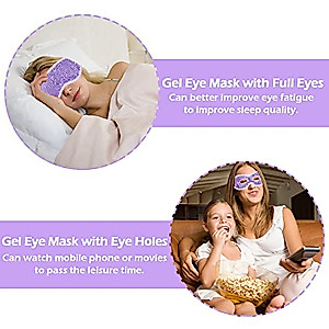 Permotary 2PCS Gel Eye Mask Reusable Hot Cold Compress Pack Eye Therapy,Therapeutic Gel Eye Spa Pad for Puffiness/Dark Circles/Eye Bags/Dry Eyes/Headaches/Migraines/Stress Relief-Purple&Pink