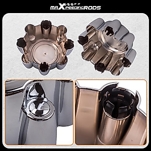 maXpeedingrods 4pcs Chrome Wheel Center Hub Caps 8 Lug for Ford F250 F350 Super Duty 1999 2000 2001 2002 2003 2004 2005 for Ford Excursion 2000-2005, 8.4 inch Cap for 16"& 18" Wheel Pickup 2-Door 5.4L