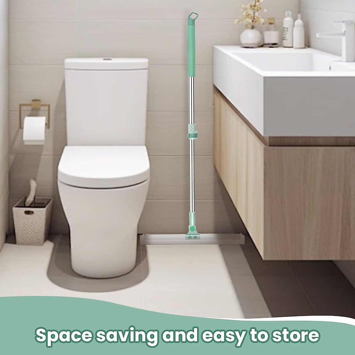 Silicone Floor Scraper, 2024 New Rubber Squeegee Broom for Sweeping Indoor, Multifunction Magic Floor Broom Household Cleaning Broom for Floor Bathroom Kitchen Shower Tile Pet Hair Glass (3, M)