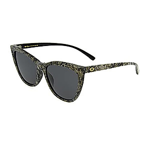 Sofia Vergara x Foster Grant Women's Sofia Sunglasses Cat Eye, Black and Grey Snake Print, 55 mm